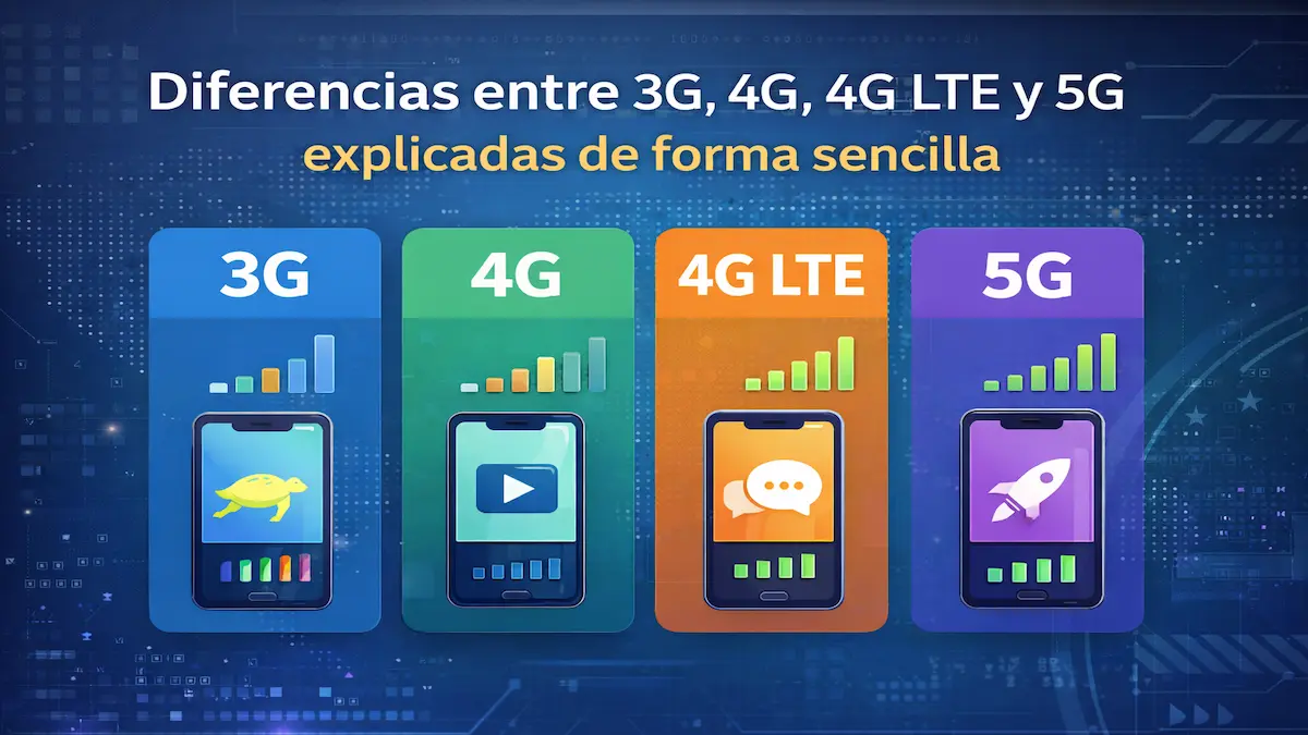 Diferencias entre 3G, 4G, 4G LTE y 5G explicadas 2026